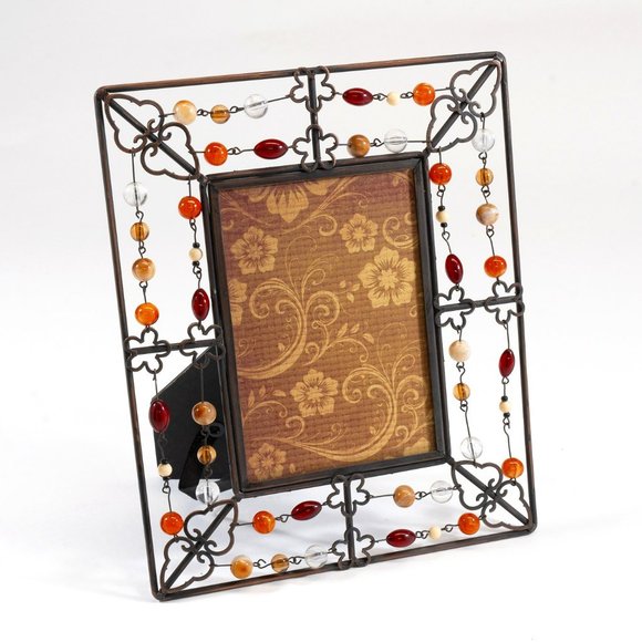 Pier 1 | Accents | Pier Imports Metal And Beaded Photo Frame 65 X 85 ...